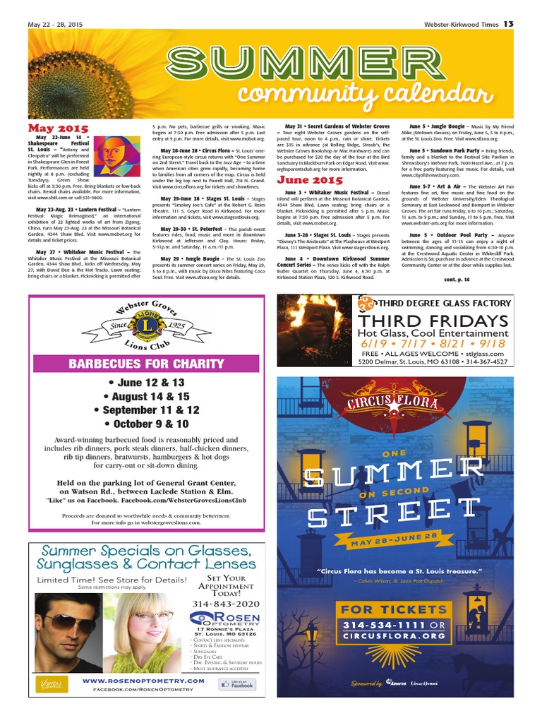 St. Louis Events Calendar May-June 2015 | PDF | Concert | St. Louis