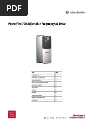 Powerflex 700 Standard Control User Manual Publication 20b-um001 ...