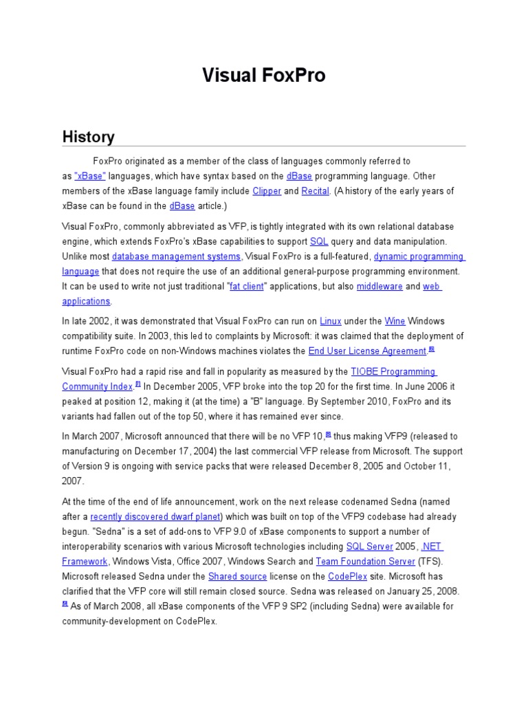 Visual FoxPro | PDF | Computer Architecture | Computing