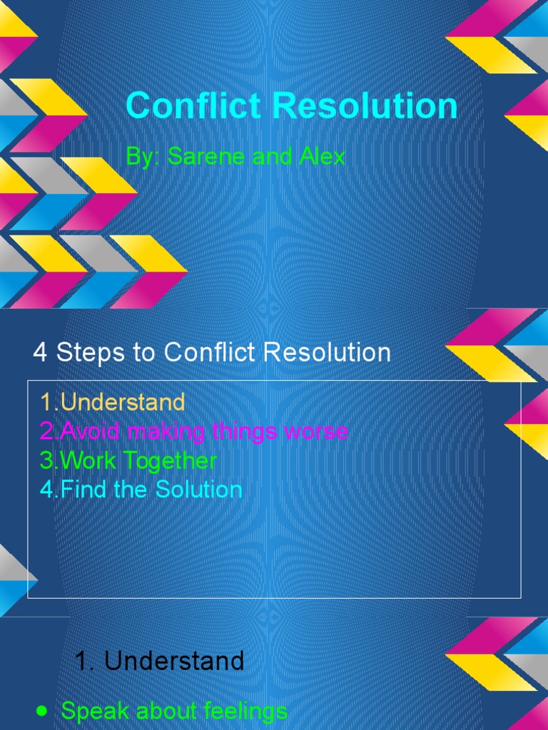 4 Steps to Resolve Conflicts | PDF | Language Arts & Discipline | Self ...