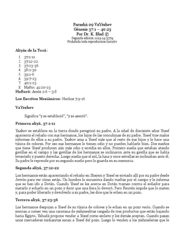 Parashá 09 VaYéshev | PDF | Mesías | Amor