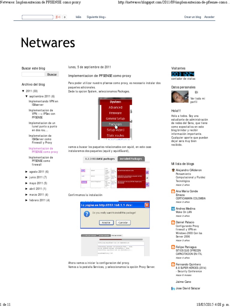 Netwares - Implementacion de PFSENSE Como Proxy | PDF | Servidor proxy | Red privada virtual
