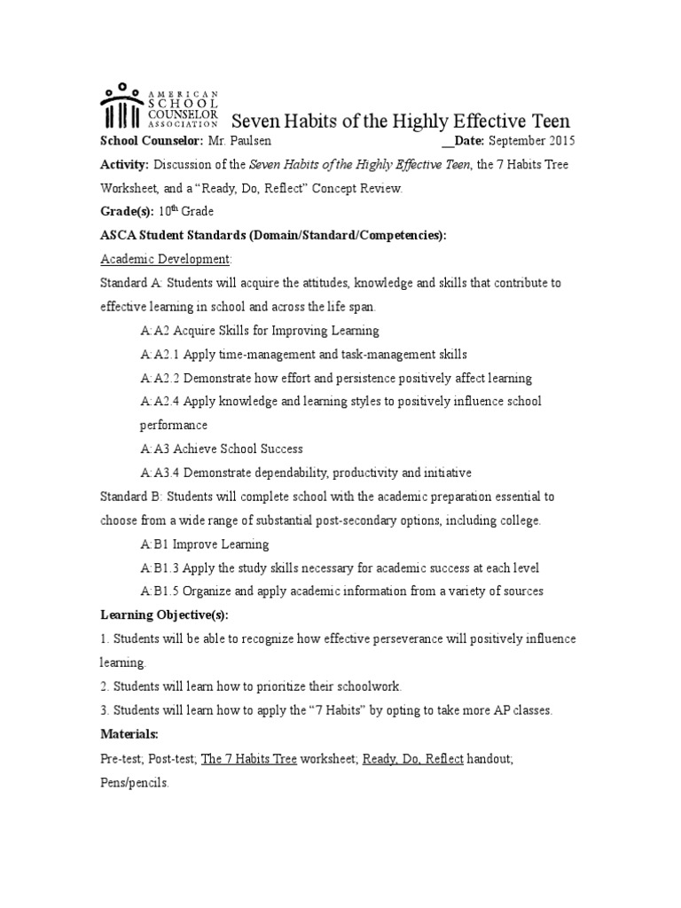 Academic Lesson Plan | PDF | School Counselor | Advanced Placement