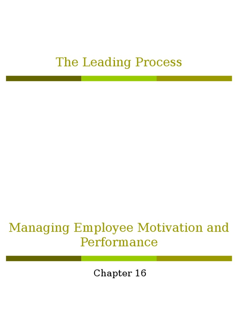 Chapter 16 Managing Employee Motivation and Performance 2 | PDF ...
