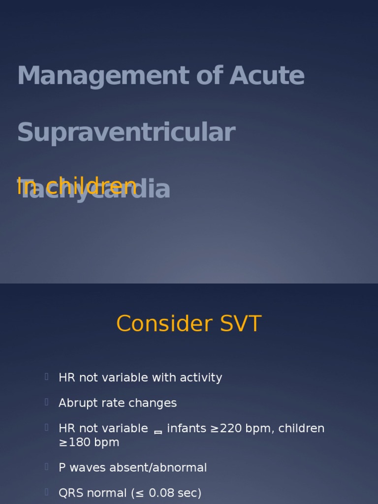 Management of Acute Supraventricular Tachycardia: in Children | PDF ...