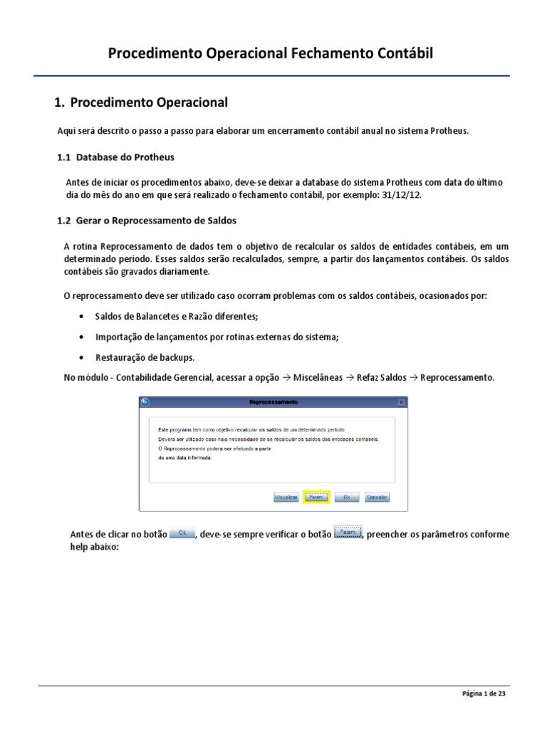 Fechamento Contabil Protheus | PDF