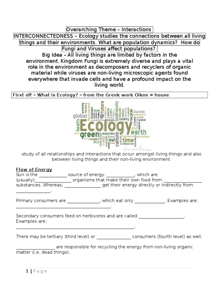 Interactions Notes | PDF | Virus | Fungus