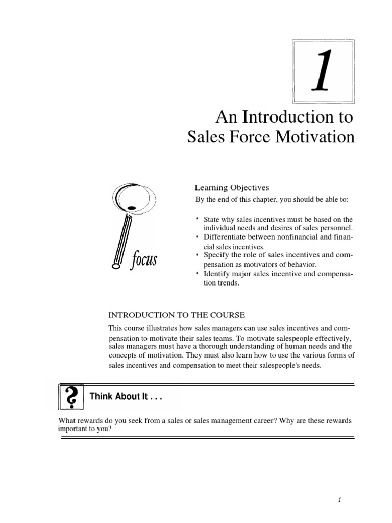 Sales Force Motivation | PDF | Sales | Incentive