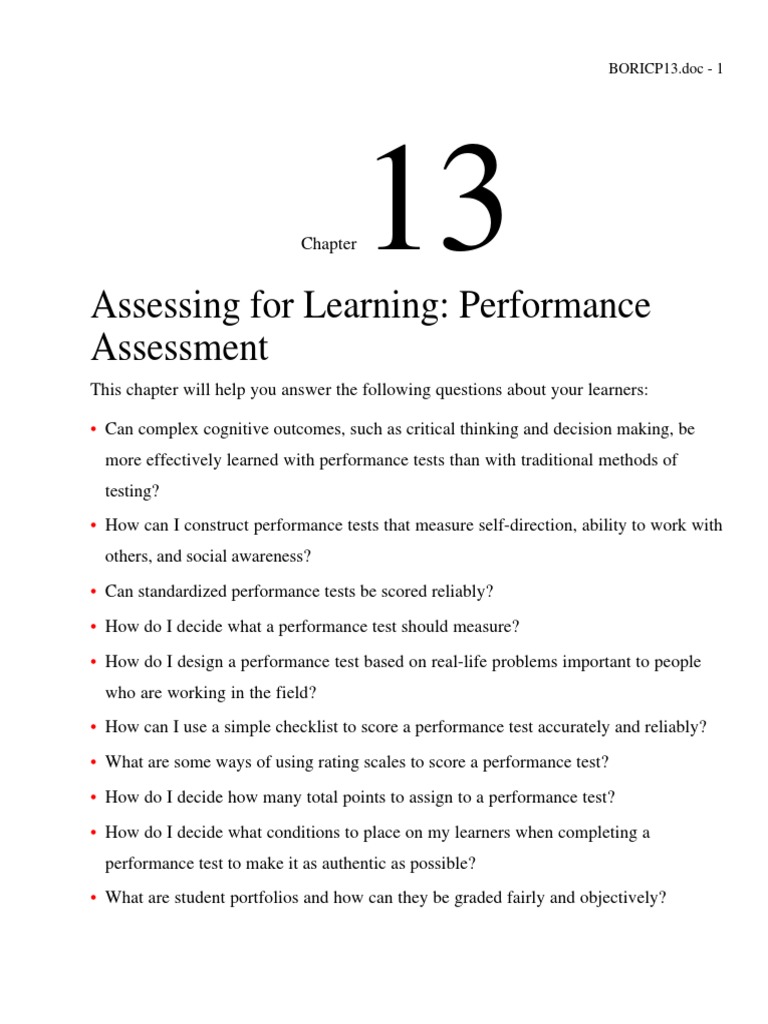 Assessment For Learning | PDF | Educational Assessment | Standardized Tests