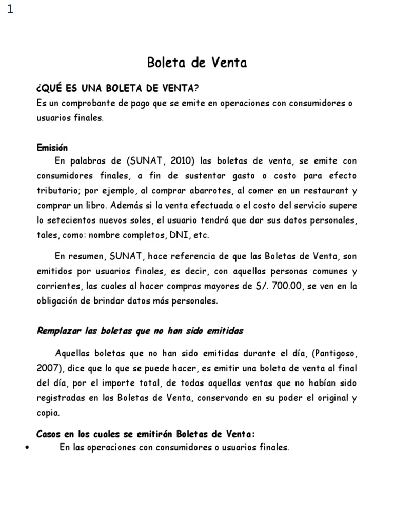 Guía sobre Boletas de Venta | PDF | Factura | Impuestos