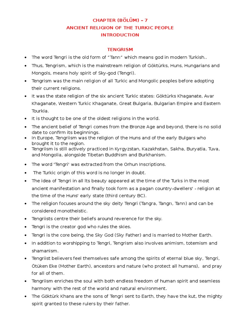 Chapter 7 Ancient Religion of Turkics | PDF | Shamanism | Cultural ...