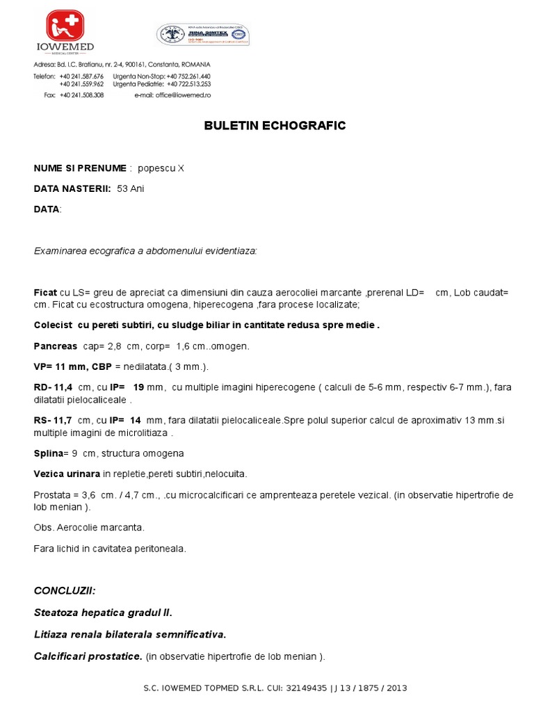 Ecografie Abdominala | PDF