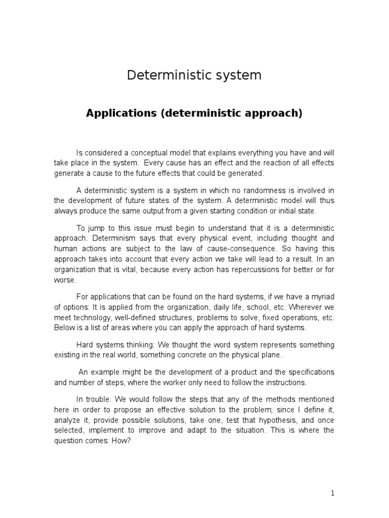 Deterministic Syste1 | Download Free PDF | Determinism | Conceptual Model