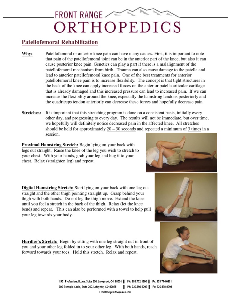 Patellofemoral Rehab | PDF | Knee | Joints