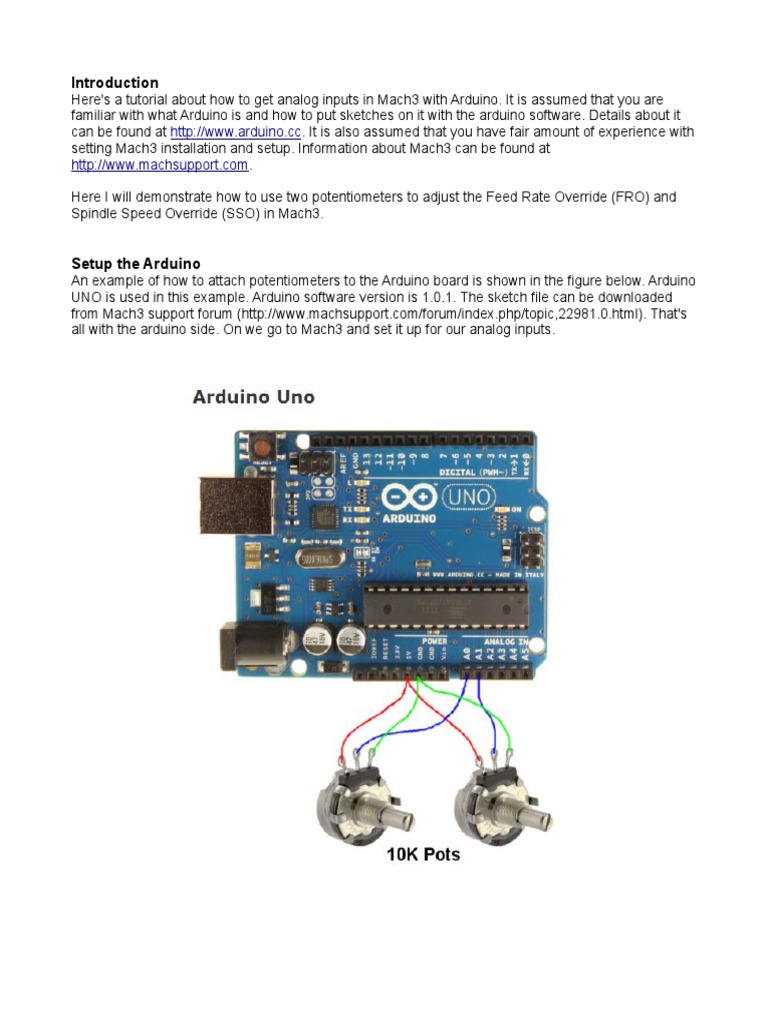 Analog Inputs With Arduino & Mach3 | PDF | Arduino | Areas Of Computer Science