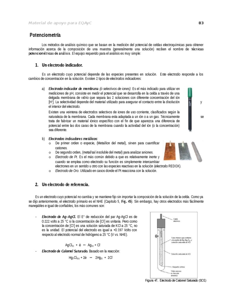 Potenciometria Directa | PDF | Electroquímica | Electrodo