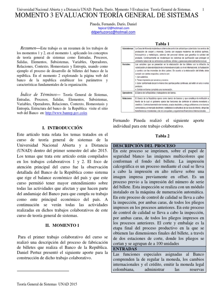Momento 3 Evaluacion Final TGS | PDF | Teoría de sistemas | Impresión