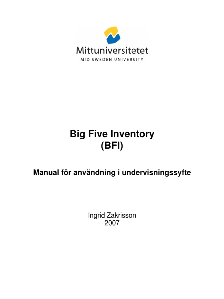 Big Five Inventory (BFI)