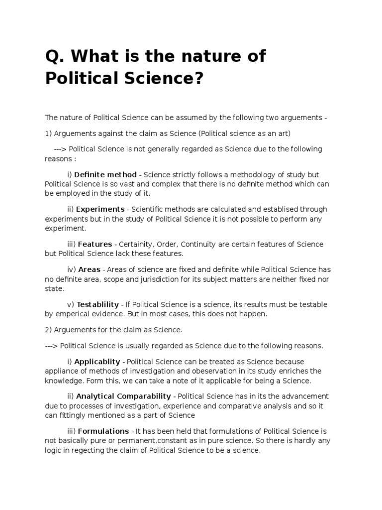 Political Science Nature | Download Free PDF | Experiment | Political ...