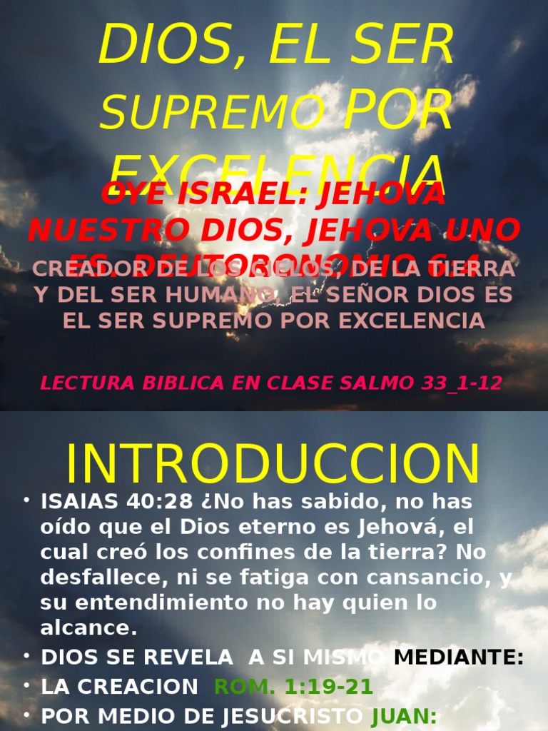 Dios, El Ser Supremo Por Excelencia | PDF | Tetragrammaton | Dios