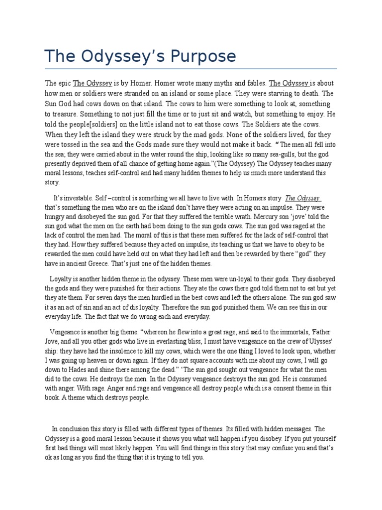 The Odyssey | PDF | Odyssey | Mythology