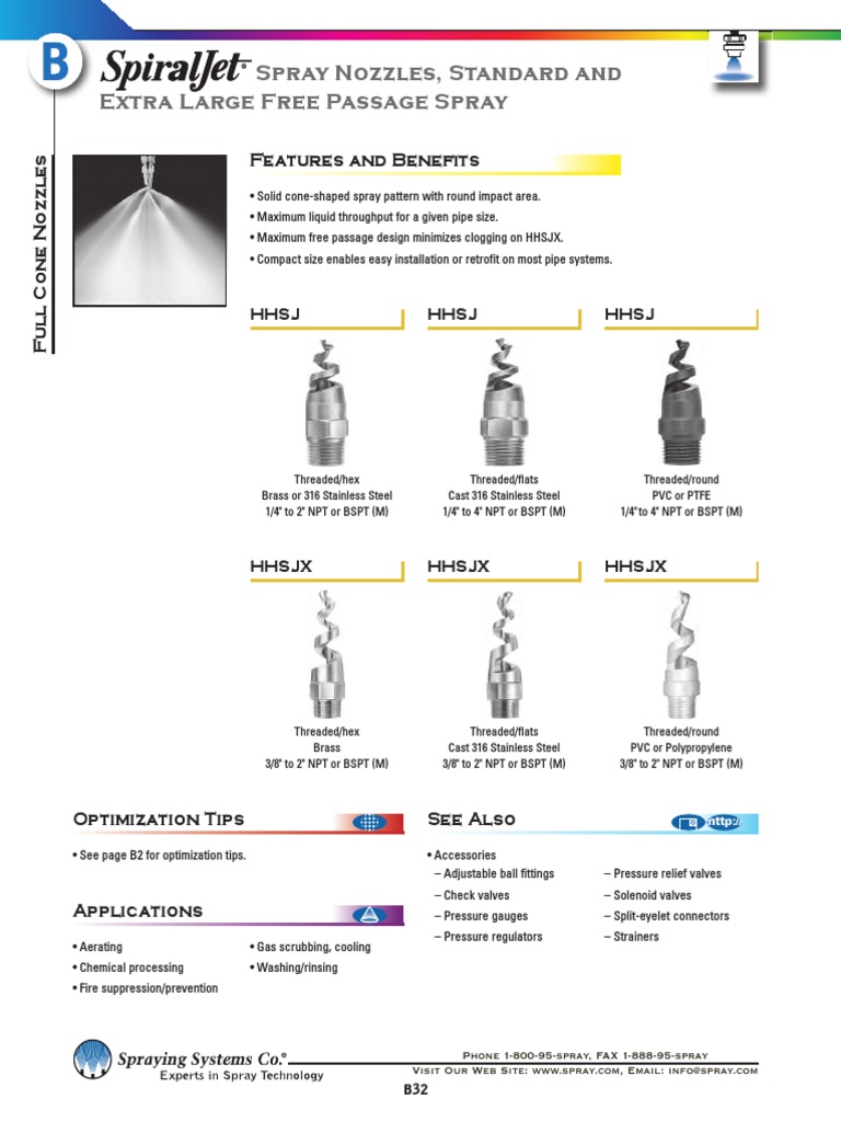 Spray Nozzle Catalogue | PDF | Valve | Pipe (Fluid Conveyance)