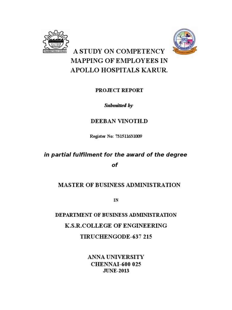 A Study On Competency Mapping of Employees in Apollo Hospitals Karur ...