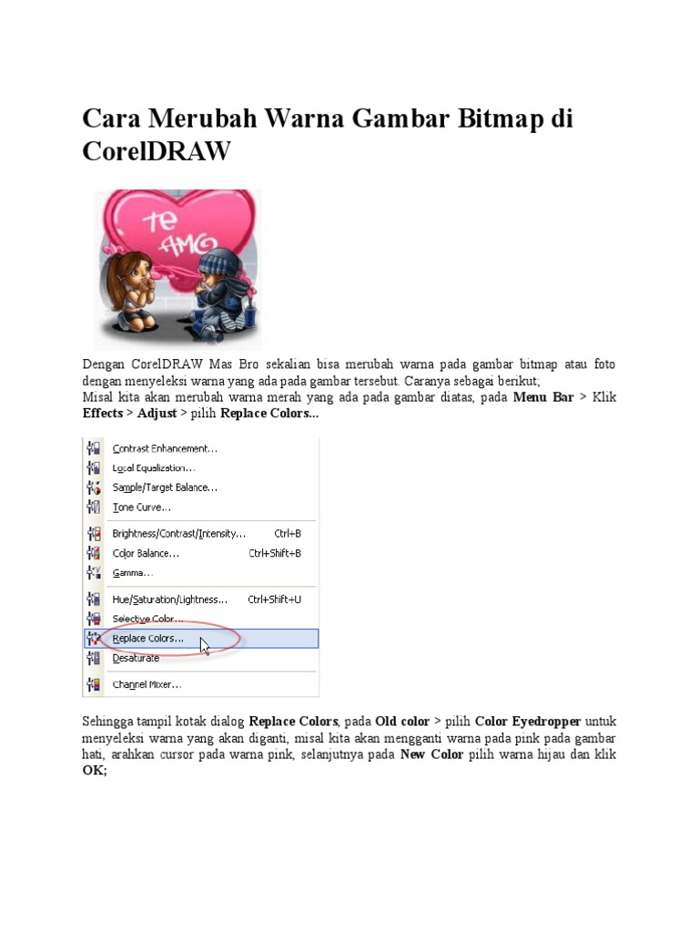 Cara Merubah Warna Gambar Bitmap Di CorelDRAW | PDF