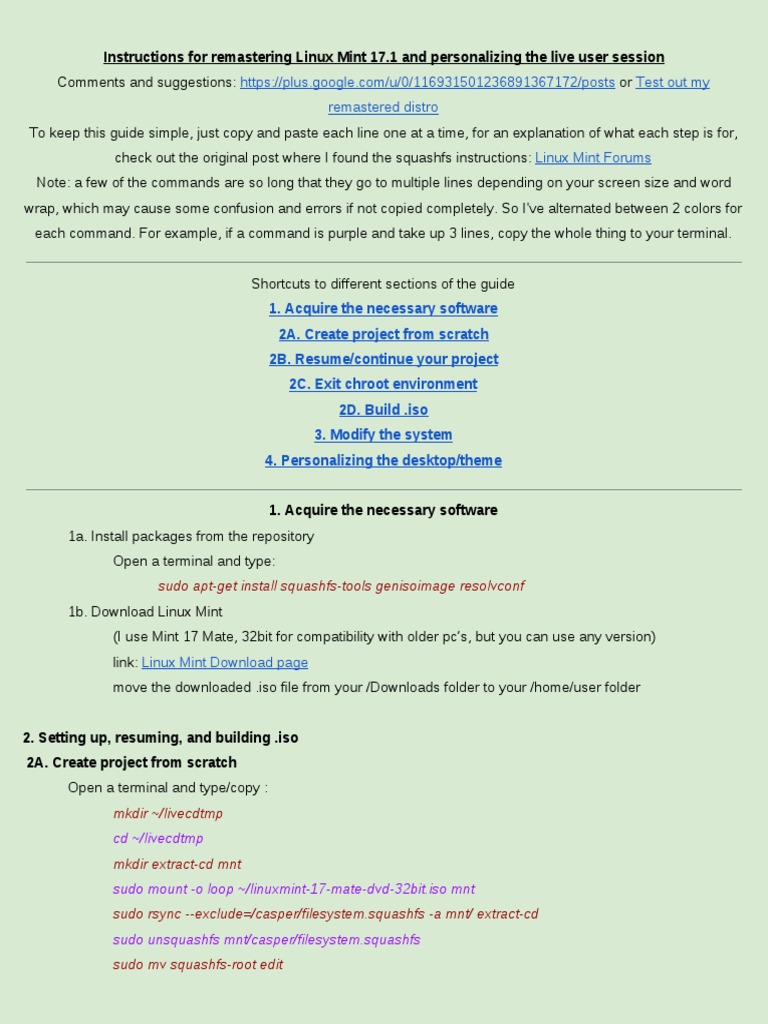Comprehensive Instructions for Customizing and Remastering Linux Mint ...