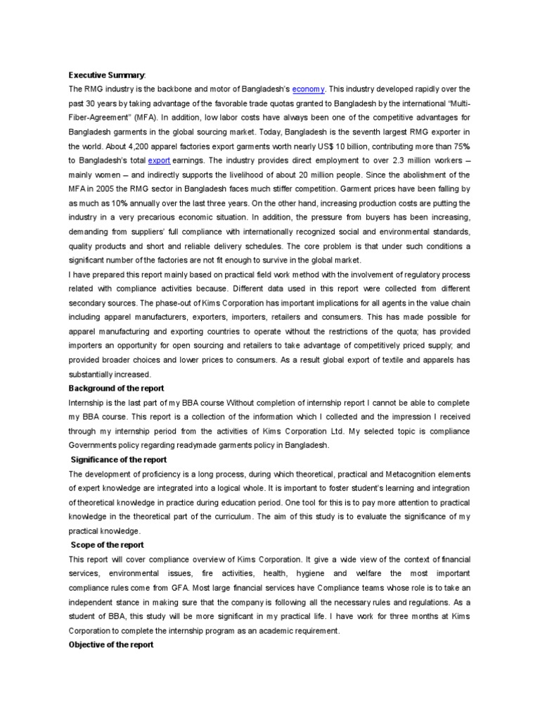 Executive Summary | PDF | Regulatory Compliance | Occupational Safety ...