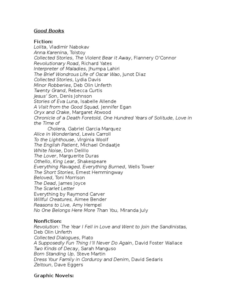 Essential Fiction and Nonfiction Reads | PDF