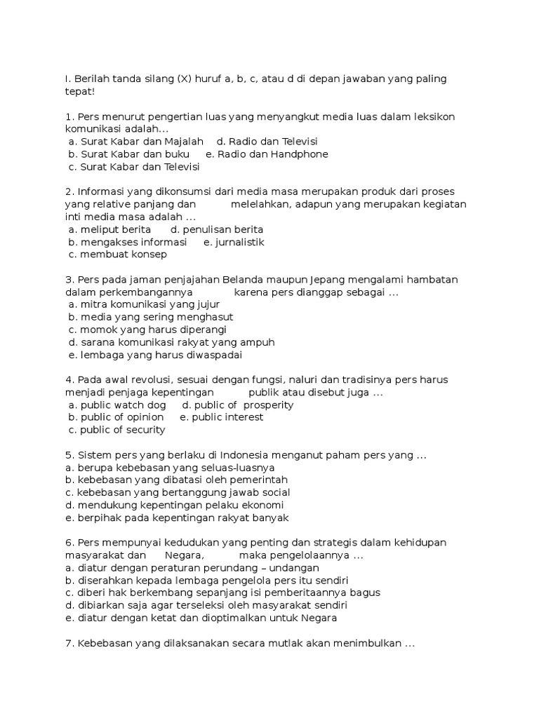 Soal PKN KELAS XI | PDF