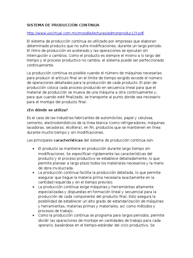 Sistema de Producción Continua | PDF | Herramientas | Inventario