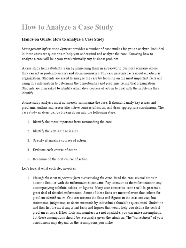 How To Analyze A Case Study | PDF | Business Process | Case Study