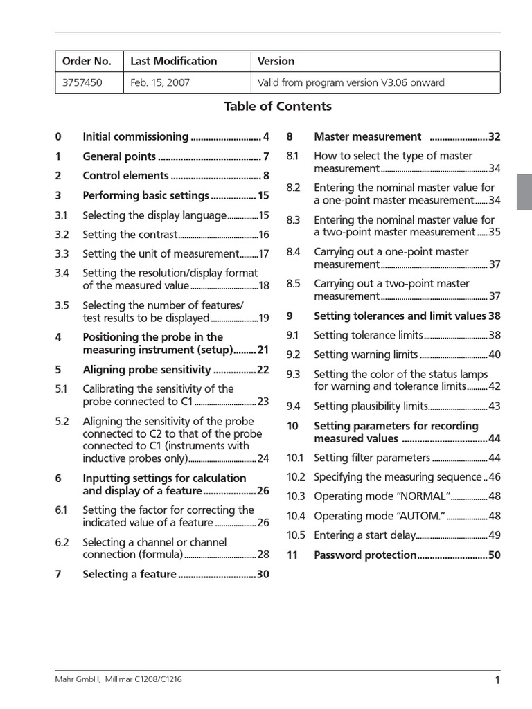 Millimar C1208 Installation Guide | PDF | Parameter (Computer ...