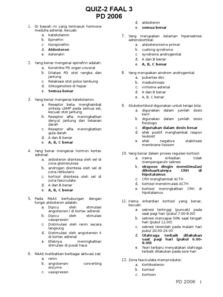 Kuis-2 Faal3 Hormon | PDF