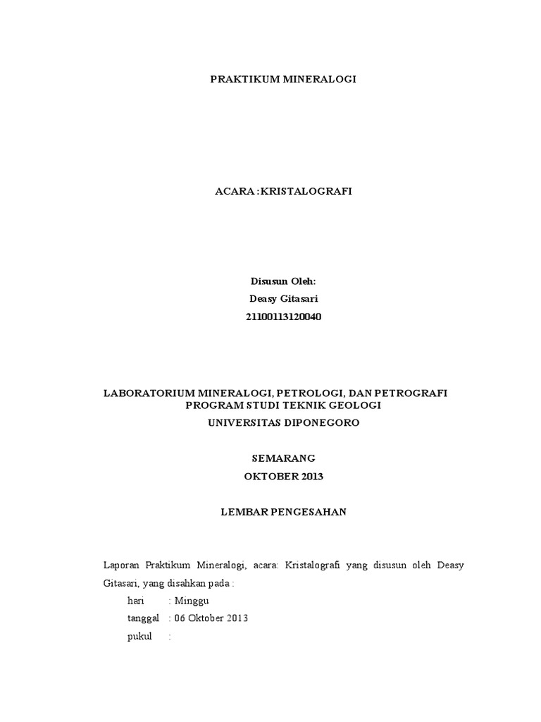 Praktikum Mineralogi | PDF