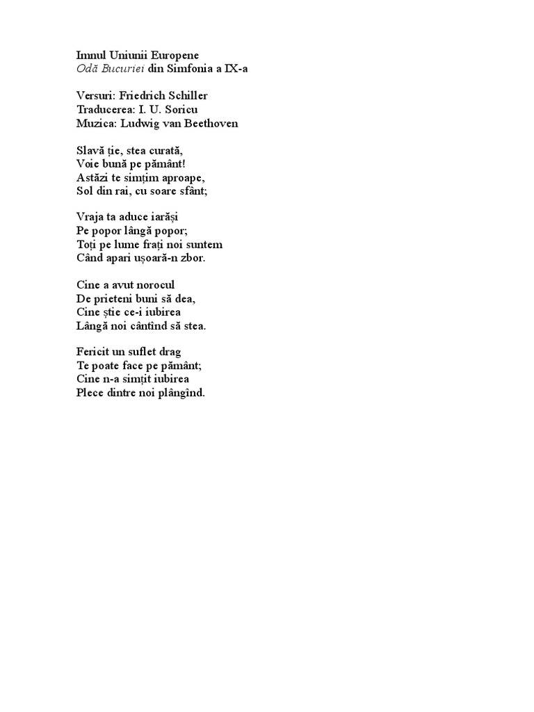 Imnul Uniunii Europene | PDF