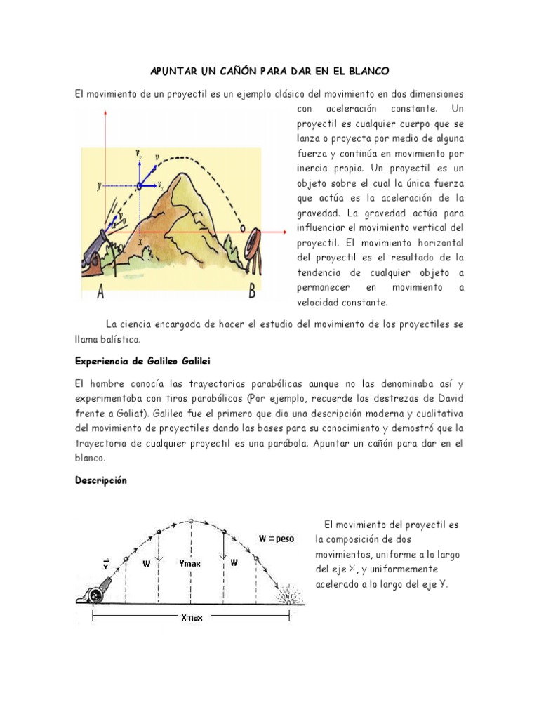 El Proyectil | PDF | Proyectiles | Movimiento (física)