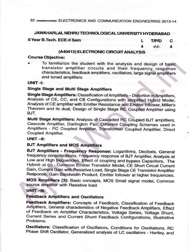 Electronics Circuit Analysis Course Guide | PDF | Electronic Oscillator ...