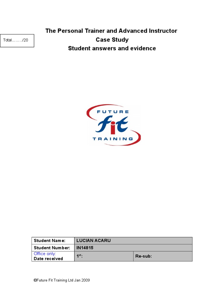 Personal Trainer Case Study | PDF | Weight Training | Strength Training