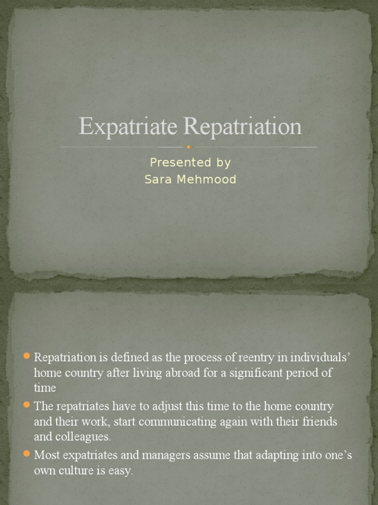 Expatriate Repatriation | PDF | Mentorship | Employment