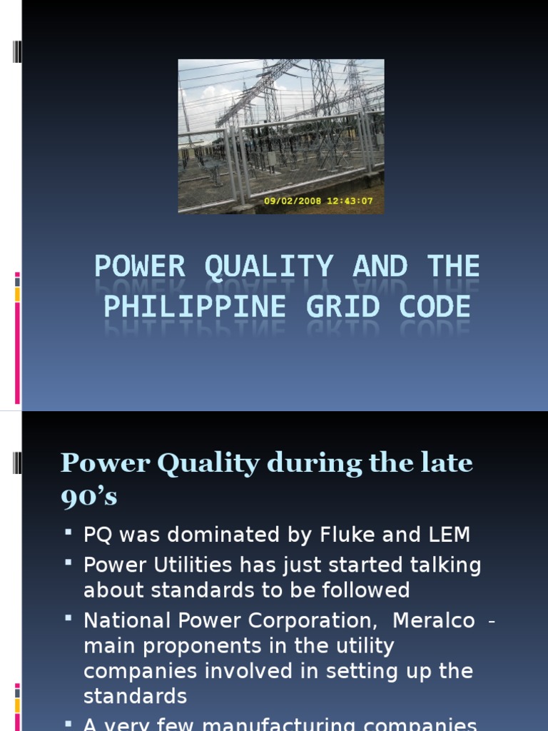 Power Quality and the Philippine Grid Code | Electricity | Electrical ...