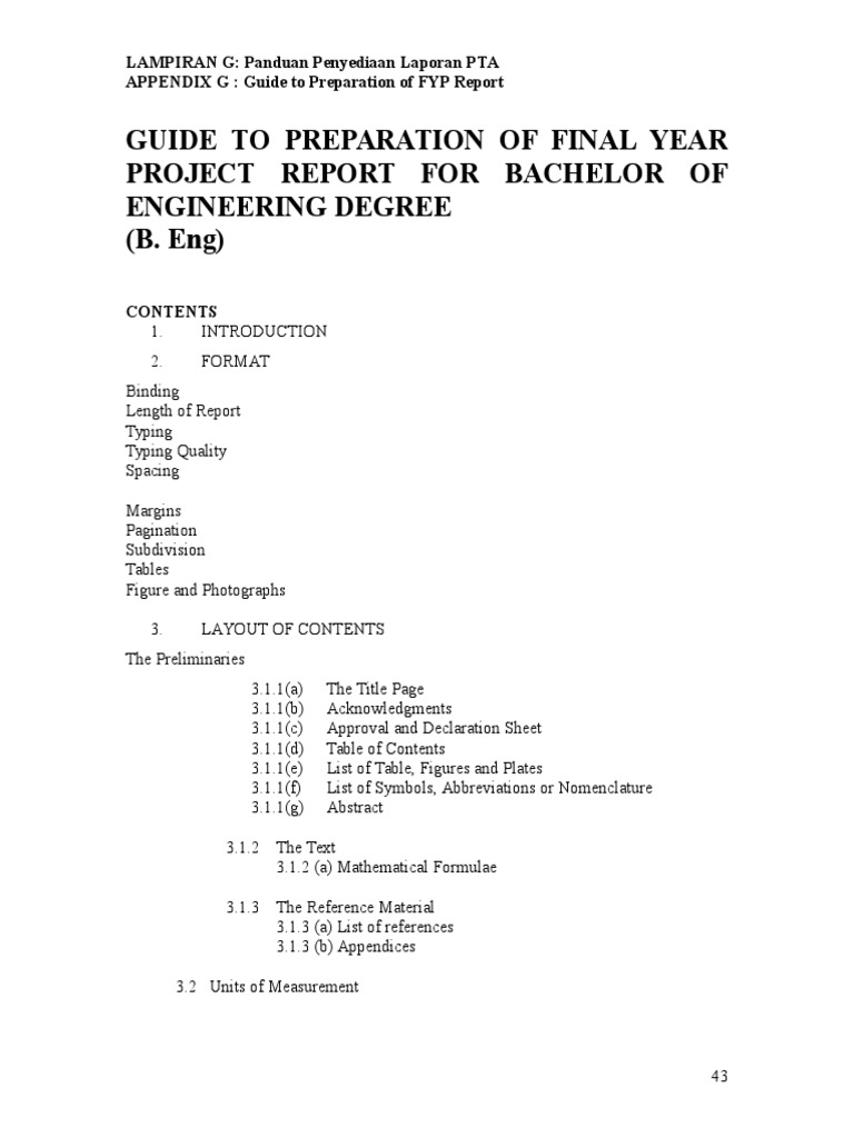 Lampiran G - Guidelines Report Fyp | PDF | Abstract (Summary) | Numbers