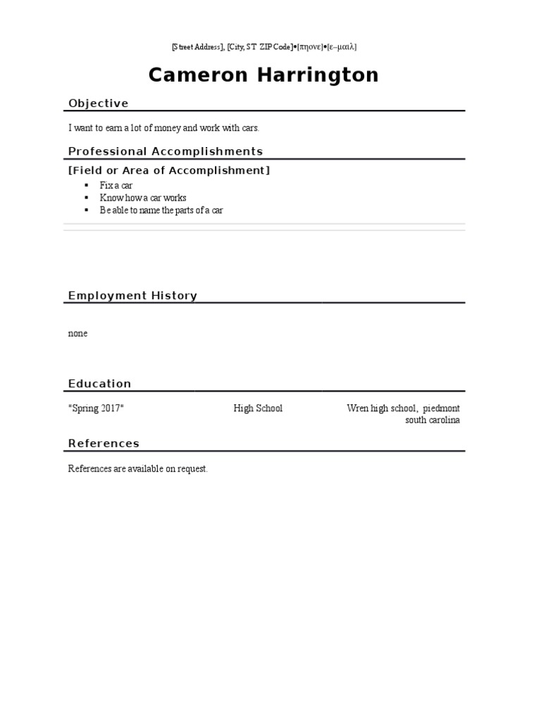 Cameron Harrington Resume | PDF | Career & Growth