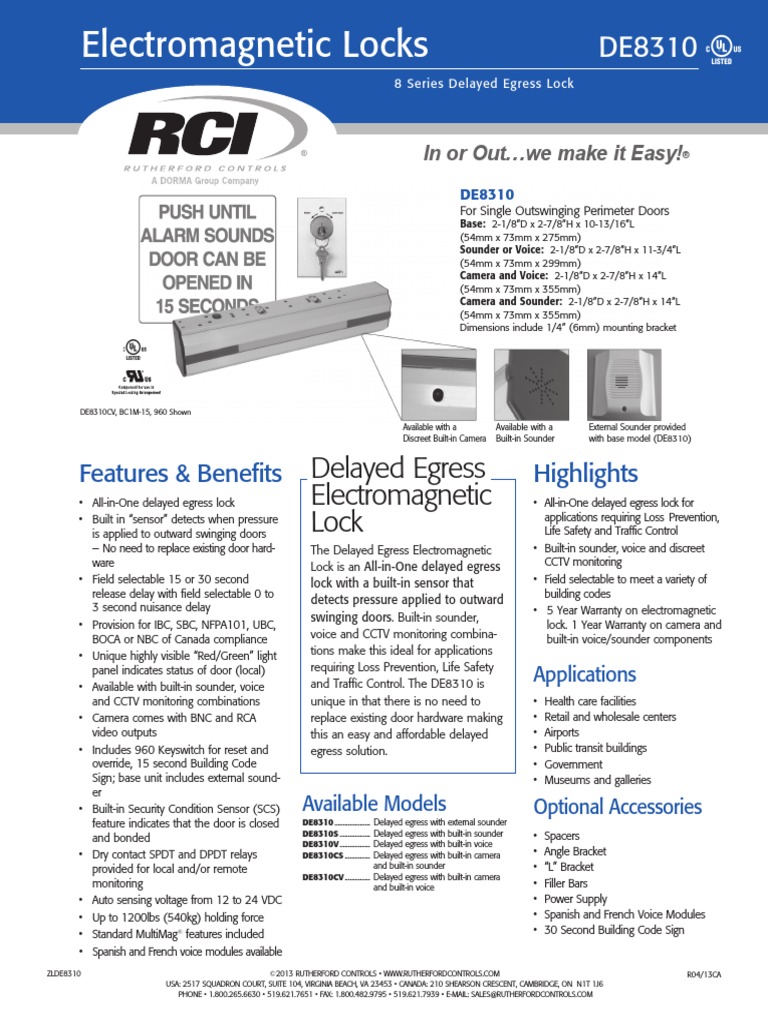 Rutherford DE8310 Data Sheet | PDF | Closed Circuit Television | Power ...