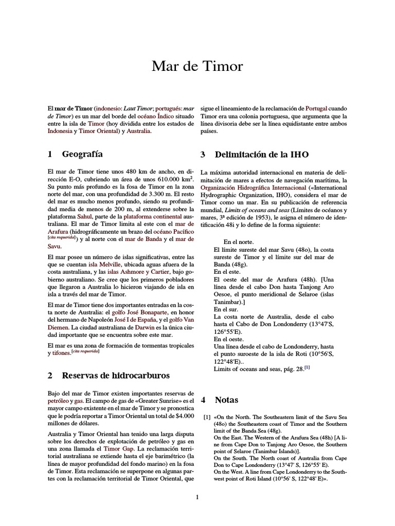 Mar de Timor: Geografía y Recursos | PDF | Costa | Ecologia Acuatica