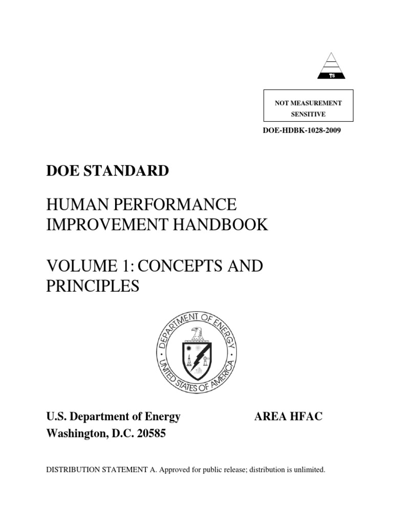 DOE Vol 1 Human Performance Handbook - Final | PDF | Error | Leadership
