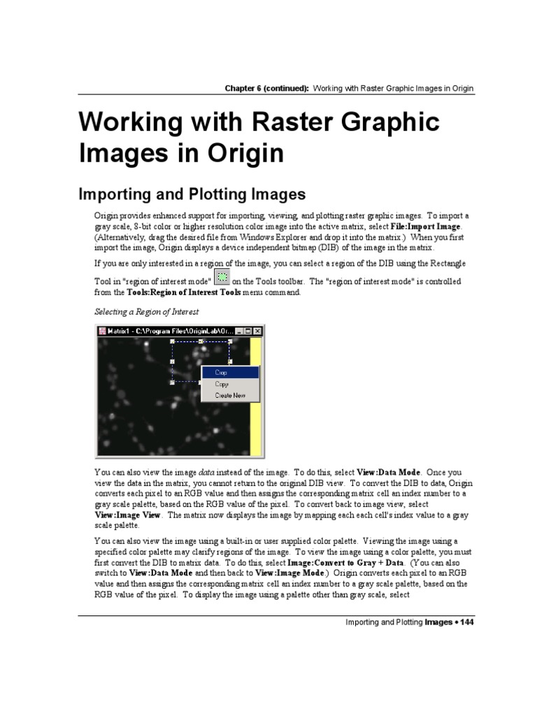 Working With Raster Graphic Images in Origin: Importing and Plotting ...