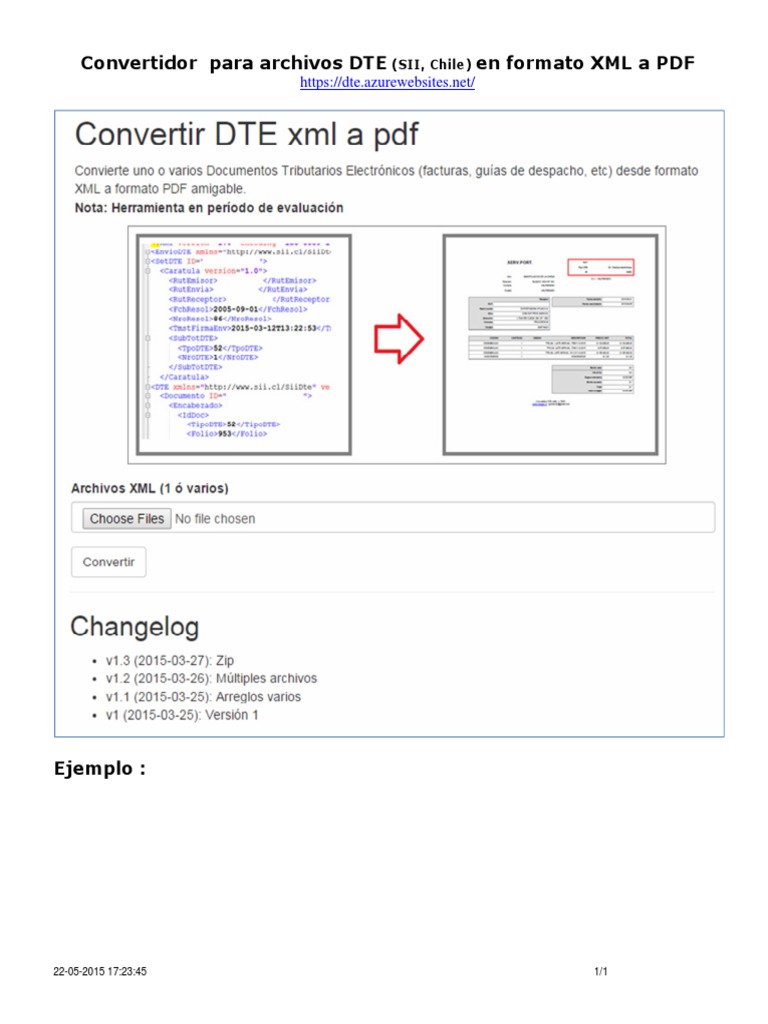Convertidor Archivos DTE (Documentos Tributarios Electr. XML A PDF | PDF | Estándares ...